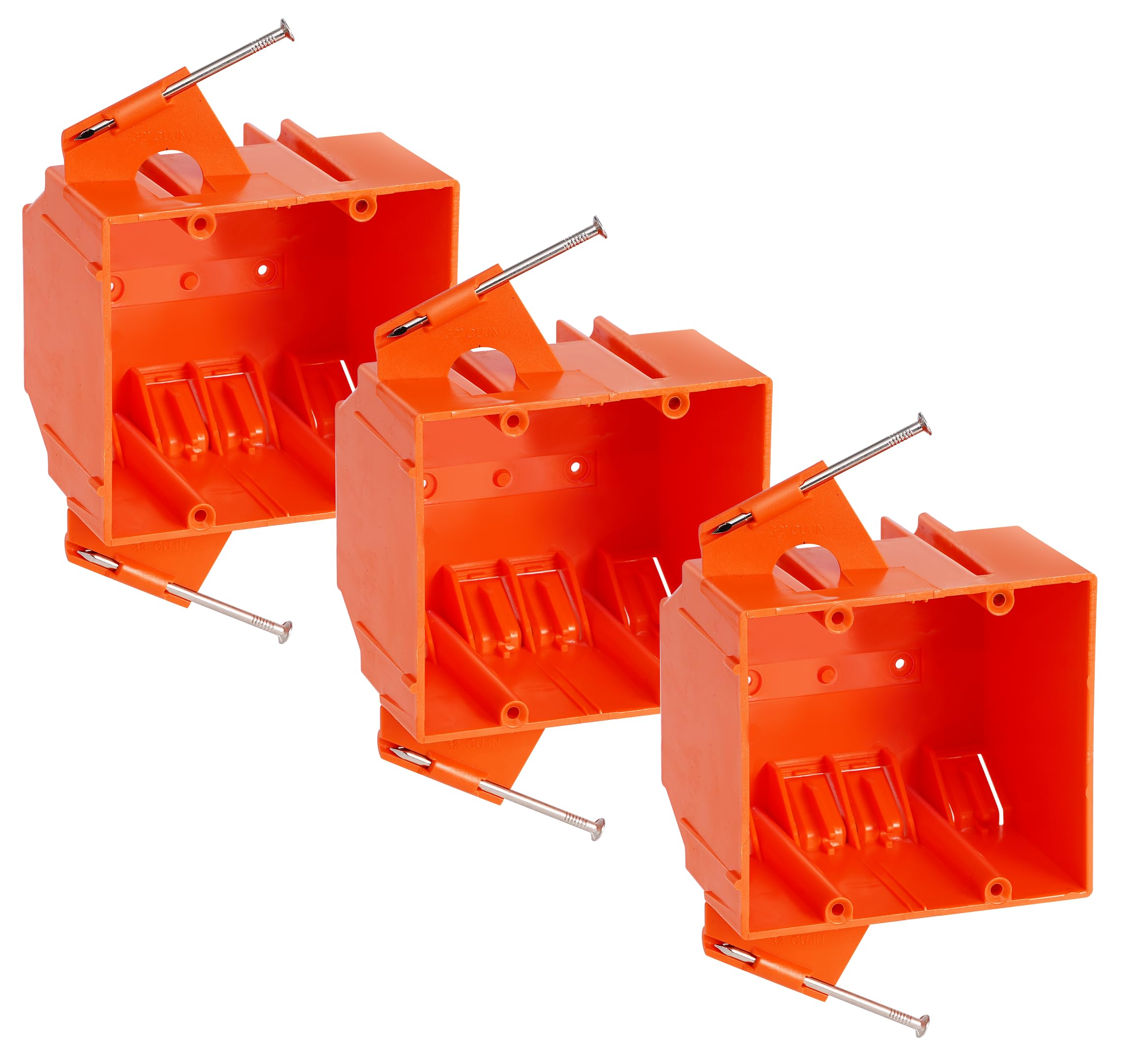 CLOUDY BAY 2 Gang New Work Electrical Outlet Box,32 Cubic Inch Device ...