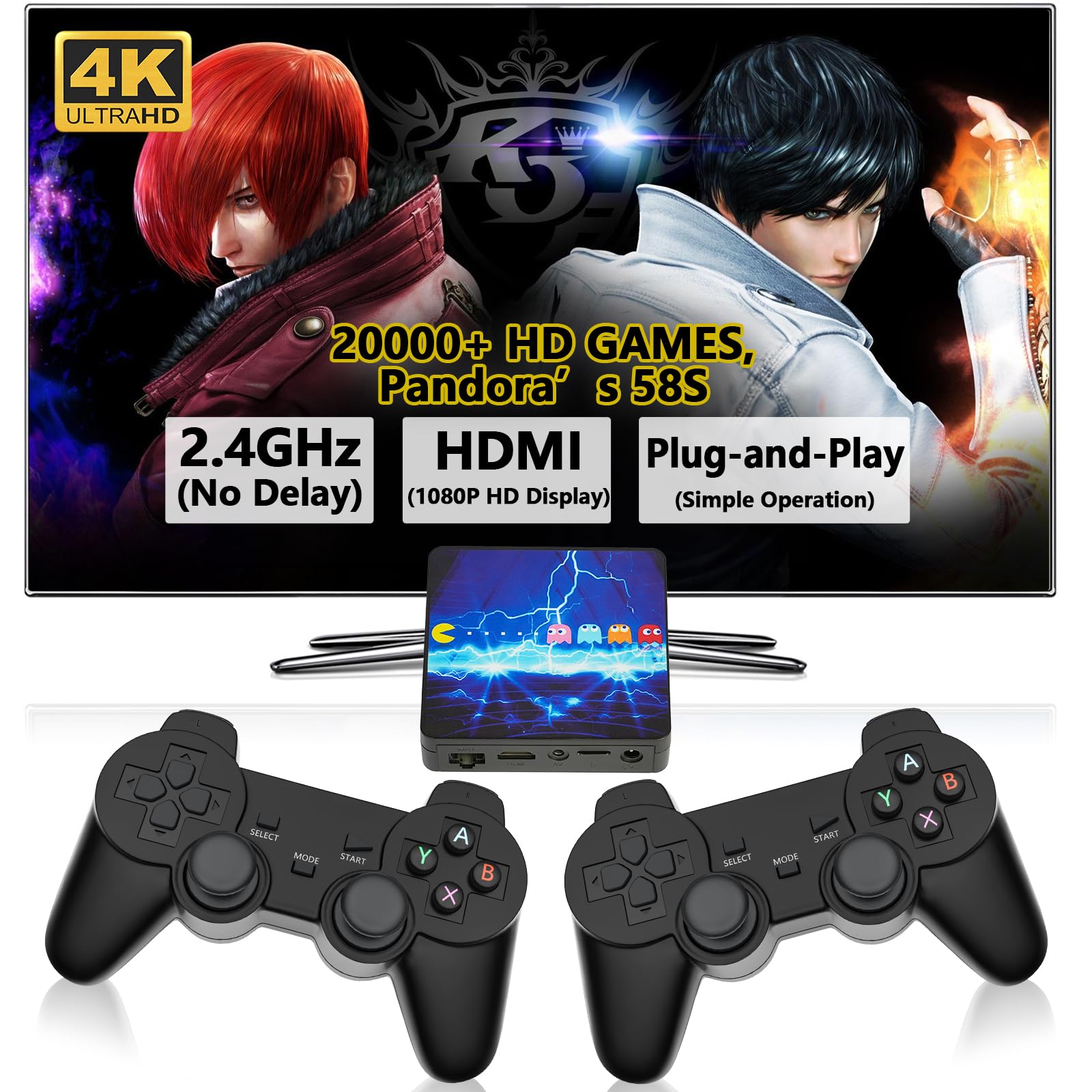 4K HDMI Retro Gaming Retro Handheld Game Console Wireless Retro Game ...