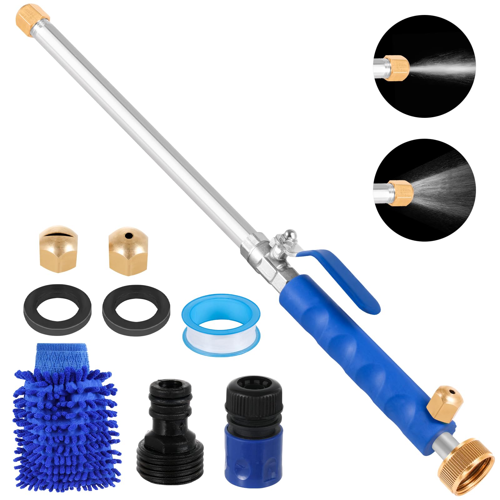 MIBIITTY Jet Nozzle for Garden Hose 2024 Upgraded 2-in-1 Jet Nozzle ...