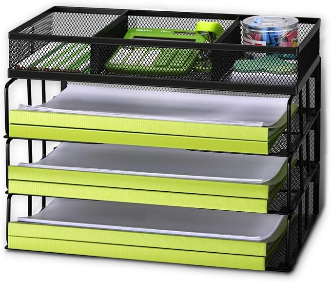 3 Tier Desk File Organizer Papier Sortierer Brief Regal Rack Samstar ...