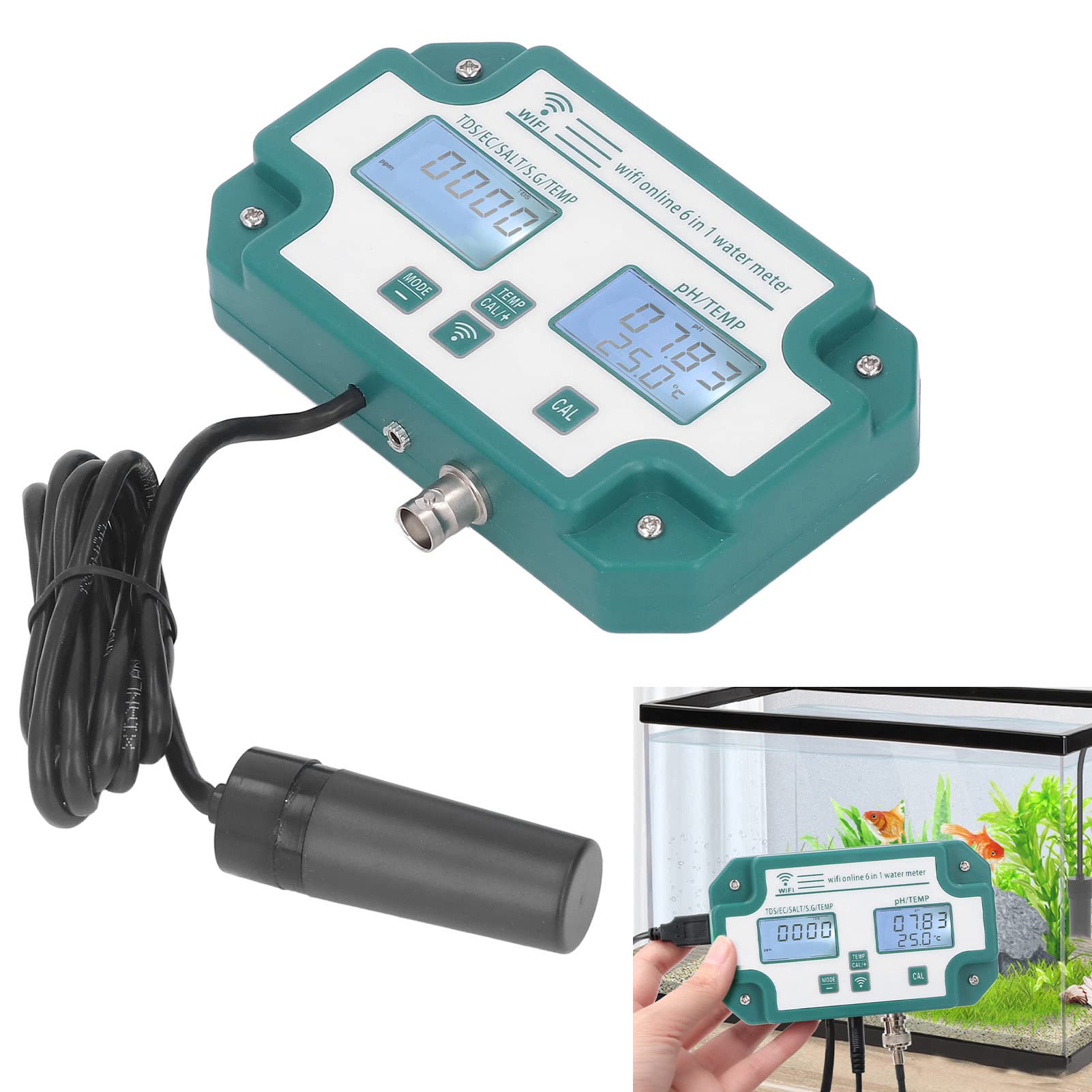 Mua Water Quality Meter 6 in 1 PH TDS EC SG Salt Temperature Tester ...