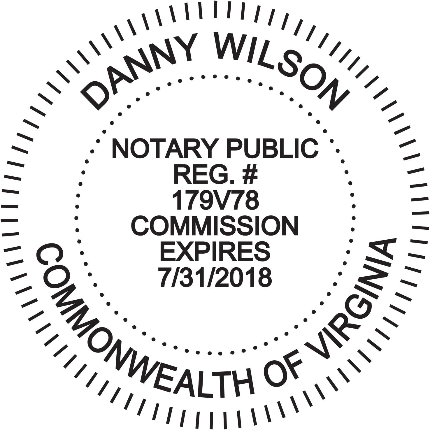 Amazon.com : Round Notary Stamp for State of Virginia- Self Inking ...