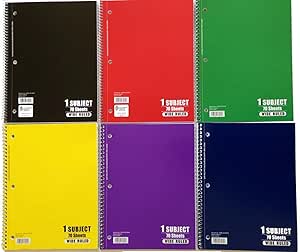 Amazon.com : Norcom 1 Subject, Wide Ruled, 70 Sheet Notebooks (6 Pack ...
