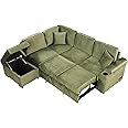 Amazon.com: LUMISOL 87" Convertible Sleeper Sofa Bed with Storage Ottoman, L-Shaped Sectional ...