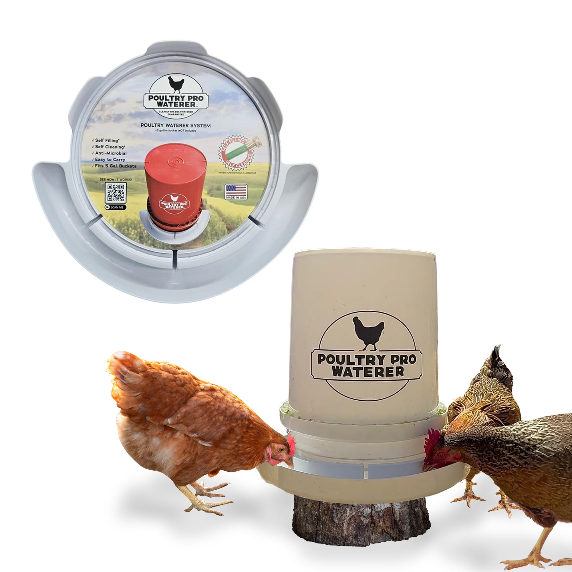 The Original Poultry Pro Waterer | DIY Chicken Waterer for Chicken Coop ...
