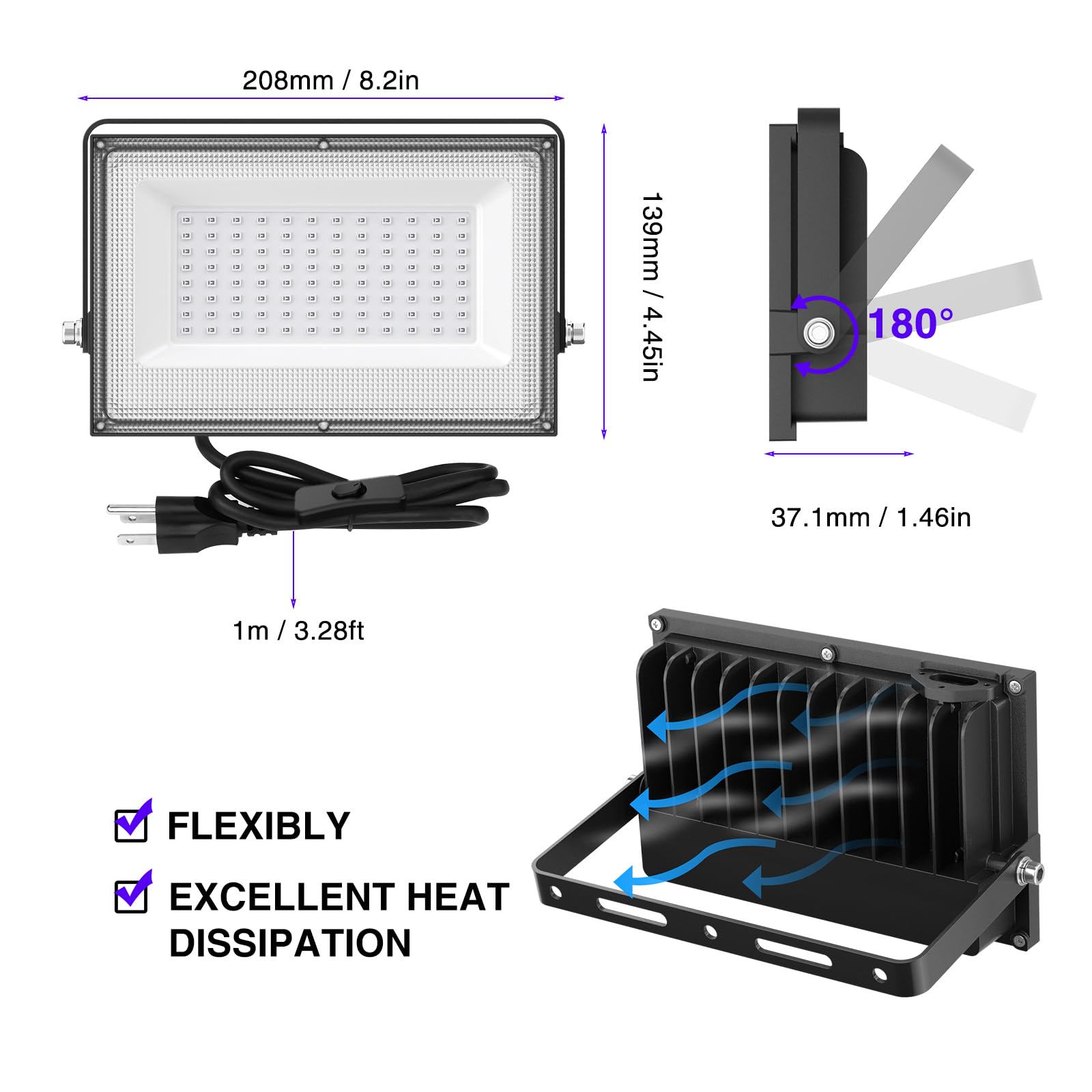 Mua Onforu 2 Pack 60W LED Black Lights, Blacklight Flood Light with ...