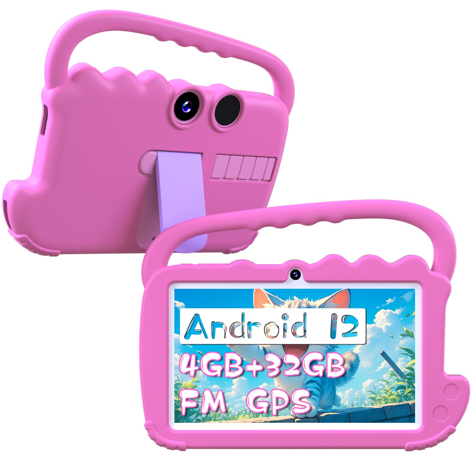 YQSAVIOR Kids Tablet 7 inch, Android 12 Tablet for Kids, 4GB RAM 32GB ROM Toddler Tablet ...