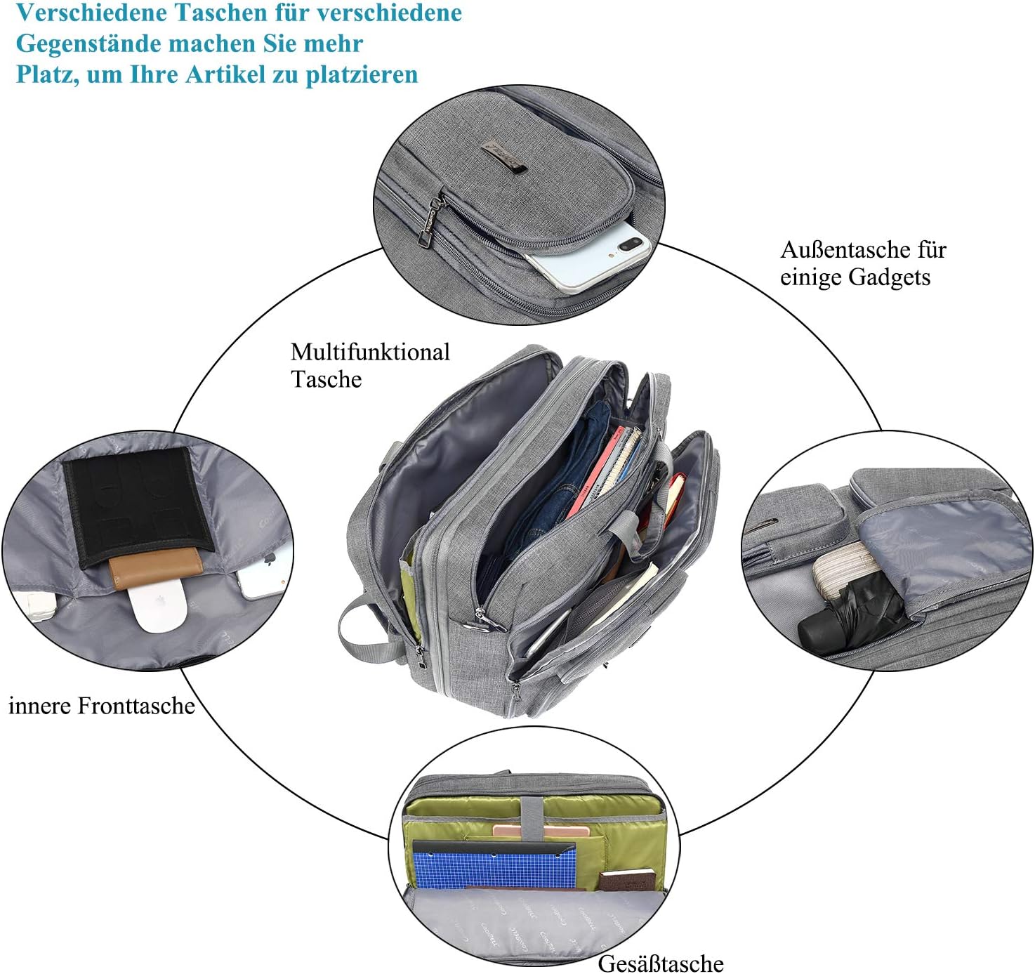 CoolBELL Convertible Multifunction Laptop Backpack 17.3 Gray – BigaMart