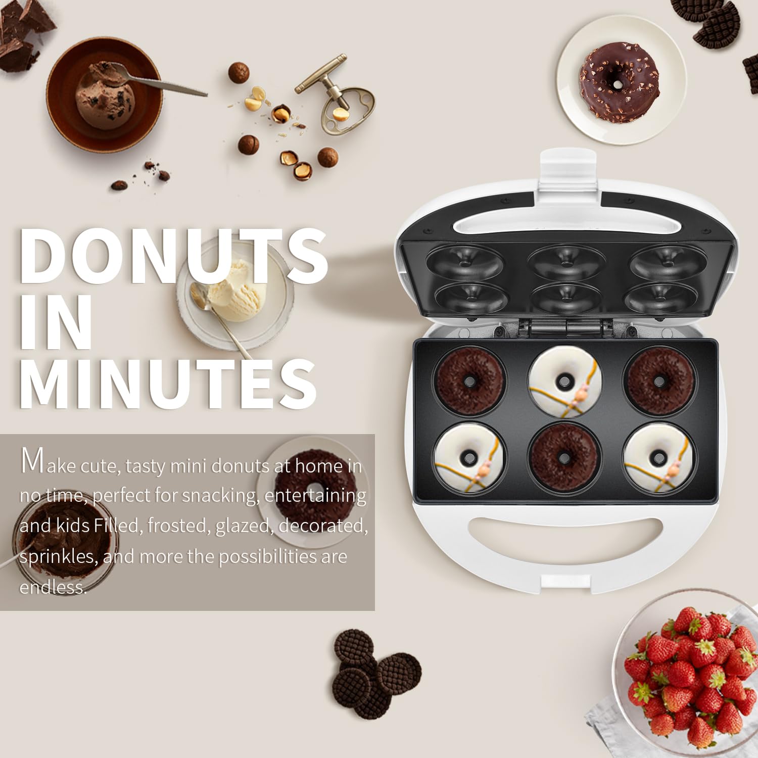 Mua DSP Mini Donut Maker - Non-Stick, Cool Touch Electric Doughnut ...