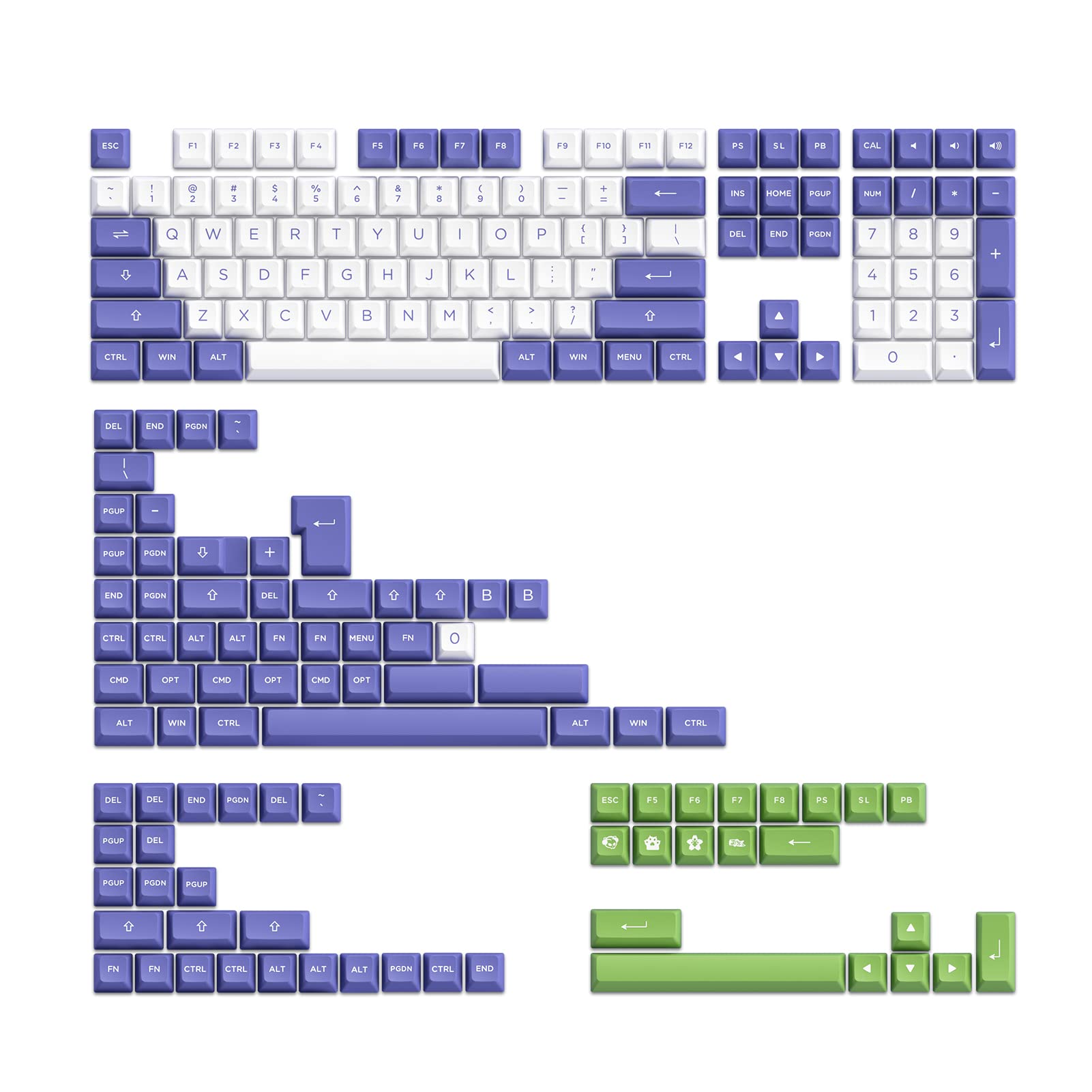 Mua Akko PBT Keycaps Periwinkle Very Peri 197-Key ASA Profile Double ...