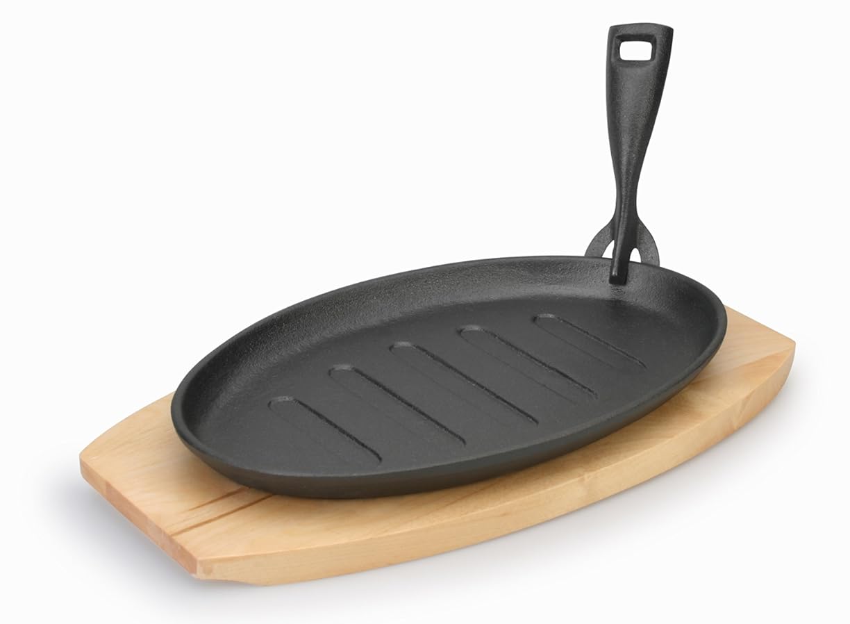 Artestia Cast Iron Steak Plate Set Large, 12.7"L X 7.1"W X 1.8"H ...