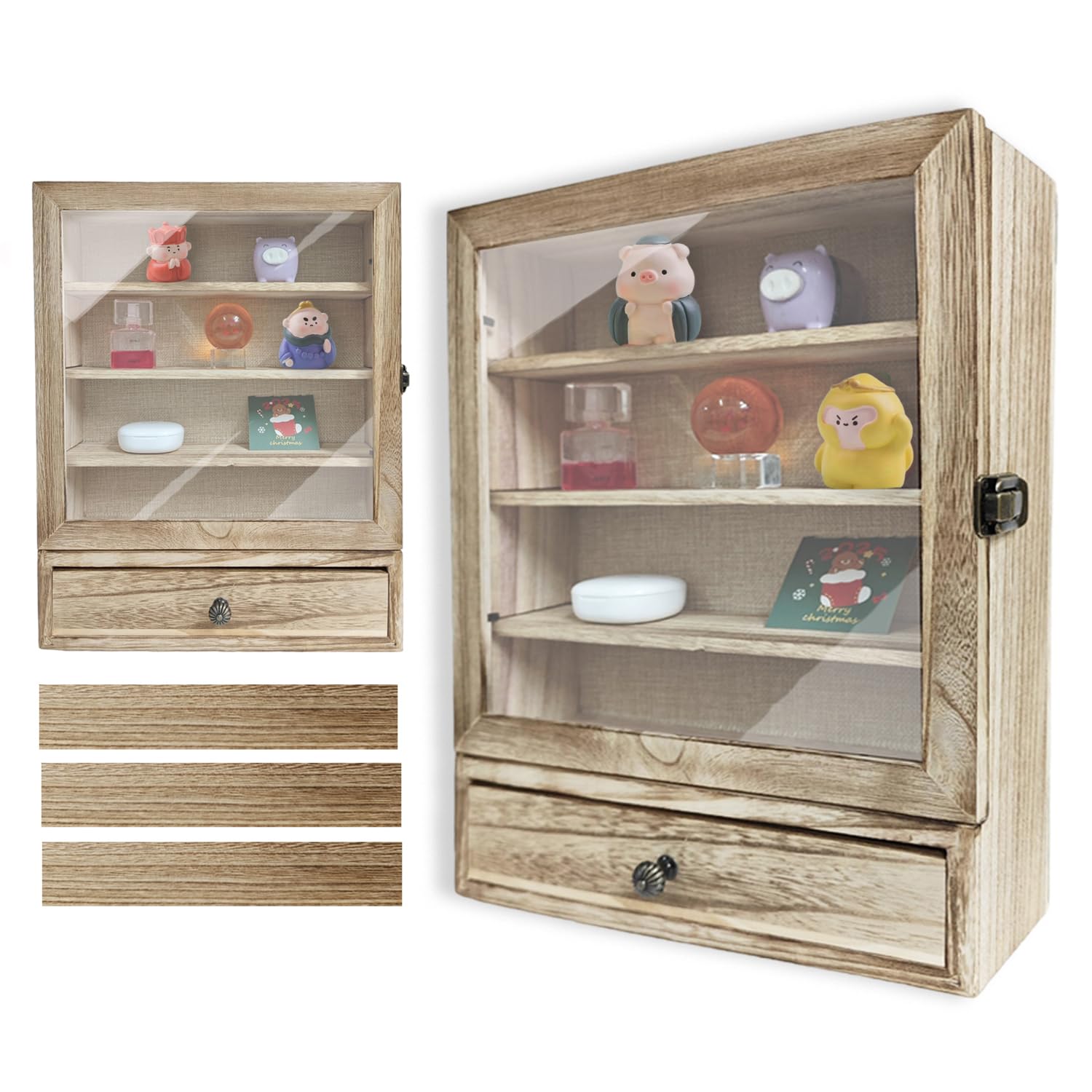 11×14 Wood Shadow Boxes Display Cases with Removable Shelves and ...