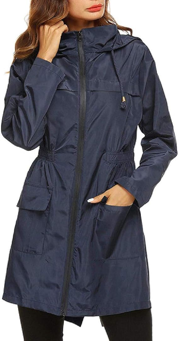 N\P Chaqueta con Capucha Plegable Impermeable para Mujer Ropa de ...
