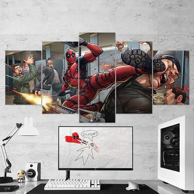 BA-CO Deadpool Canvas Wall Art - Deadpool 5 Piece Canvas Wall Art ...