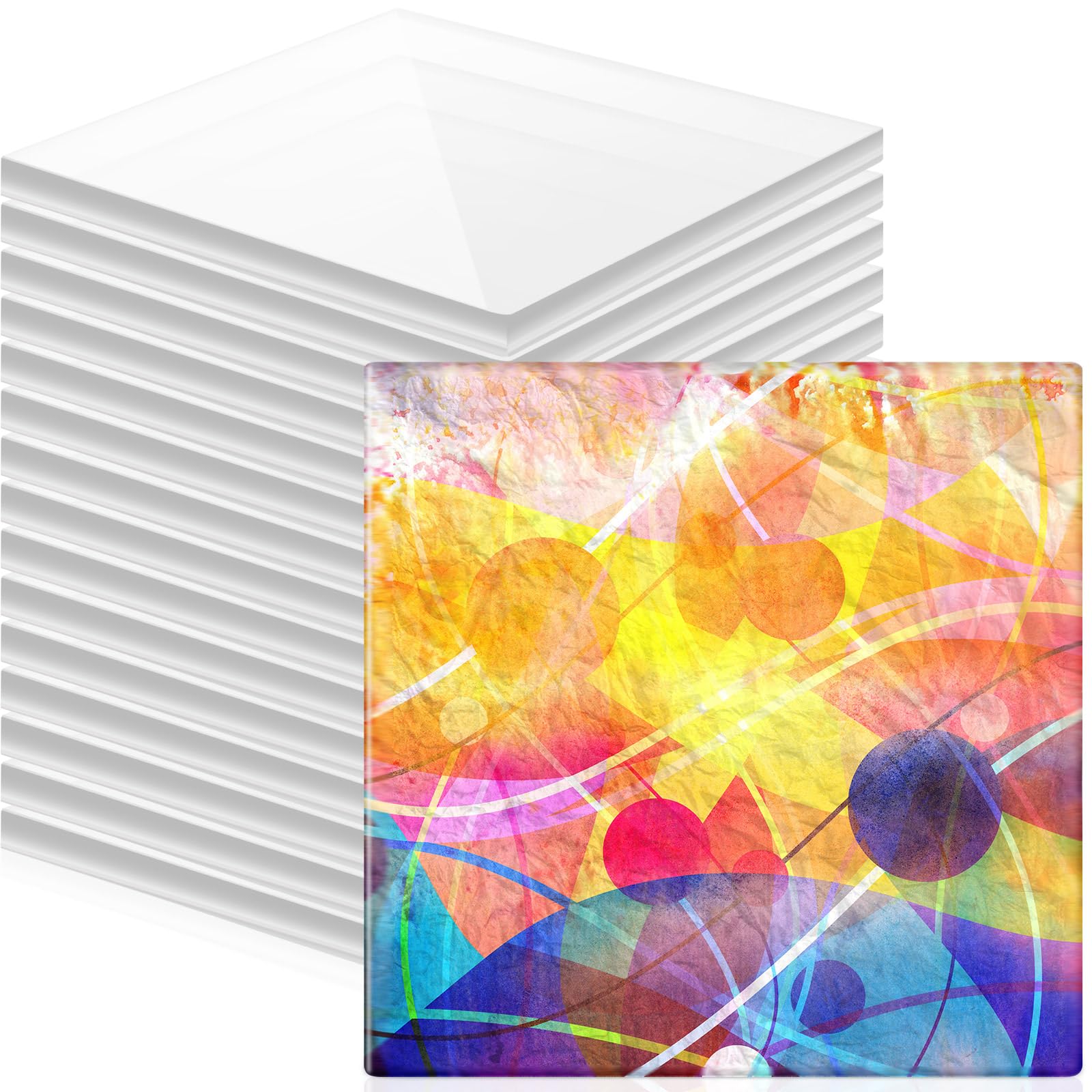 MotiMind 16 Pcs Silicone Monoprinting Print Plates 6 x 6 x 3/8 Inch ...