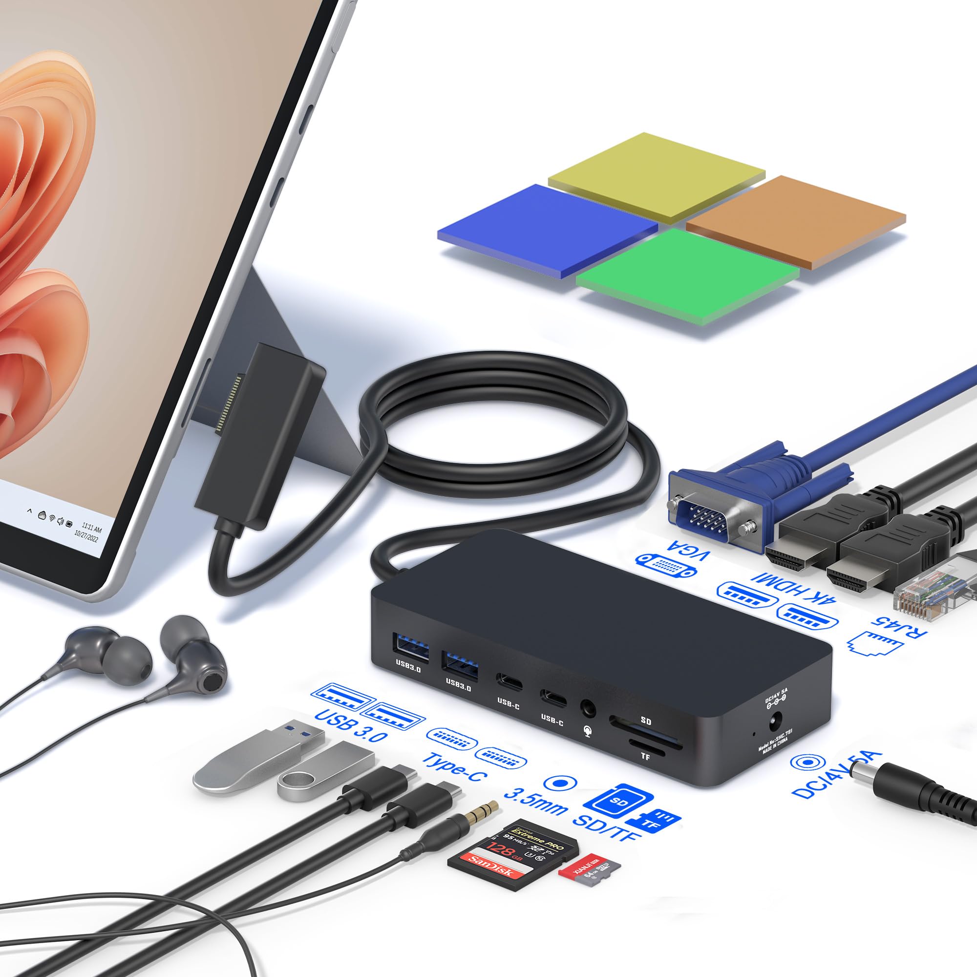 Mua Microsoft Surface Dock, 12-in-1 Triple Display (2 HDMI 4K+VGA ...