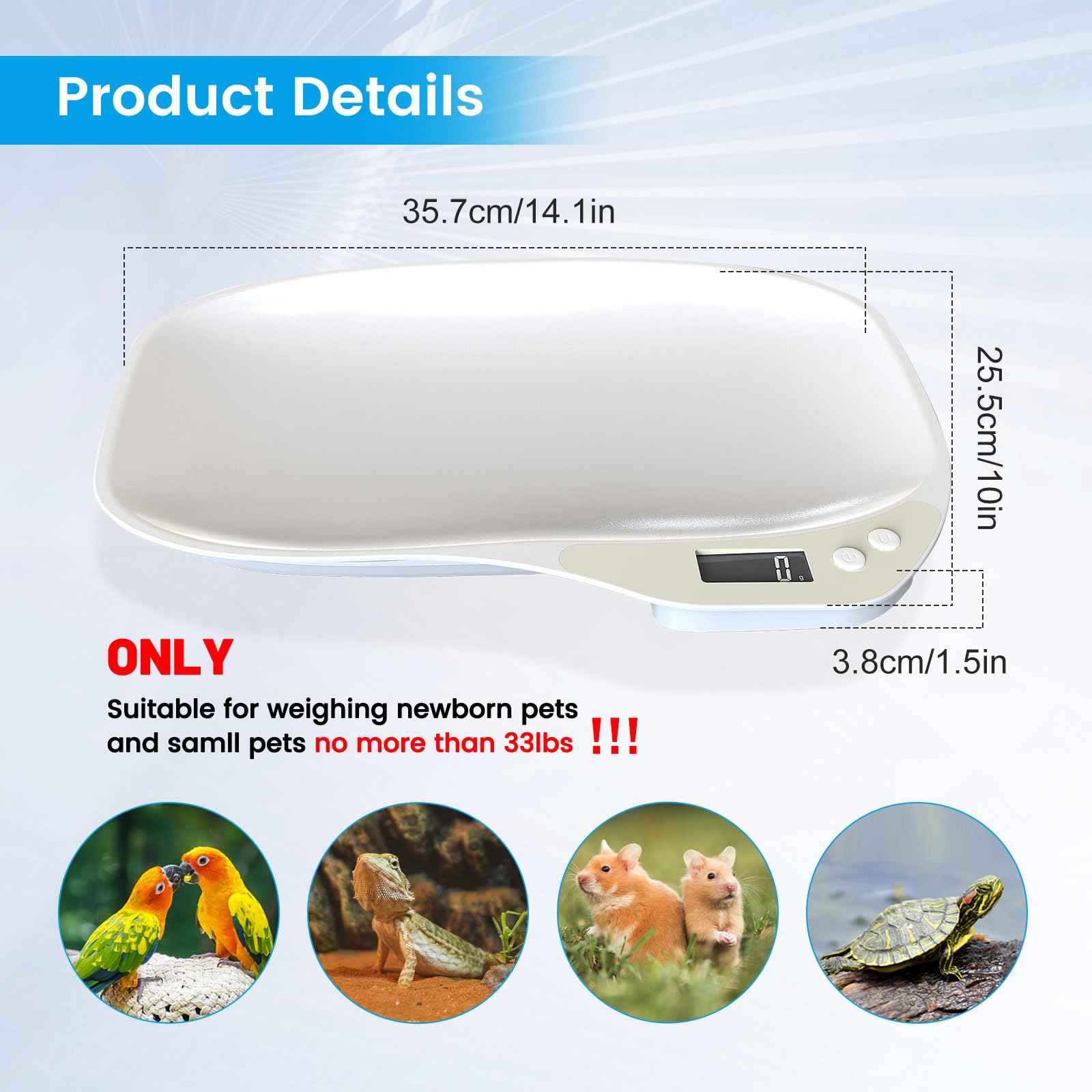 Small Digital Pet Scale For Dogs Cats, Max 33 Lbs LCD Display Small ...