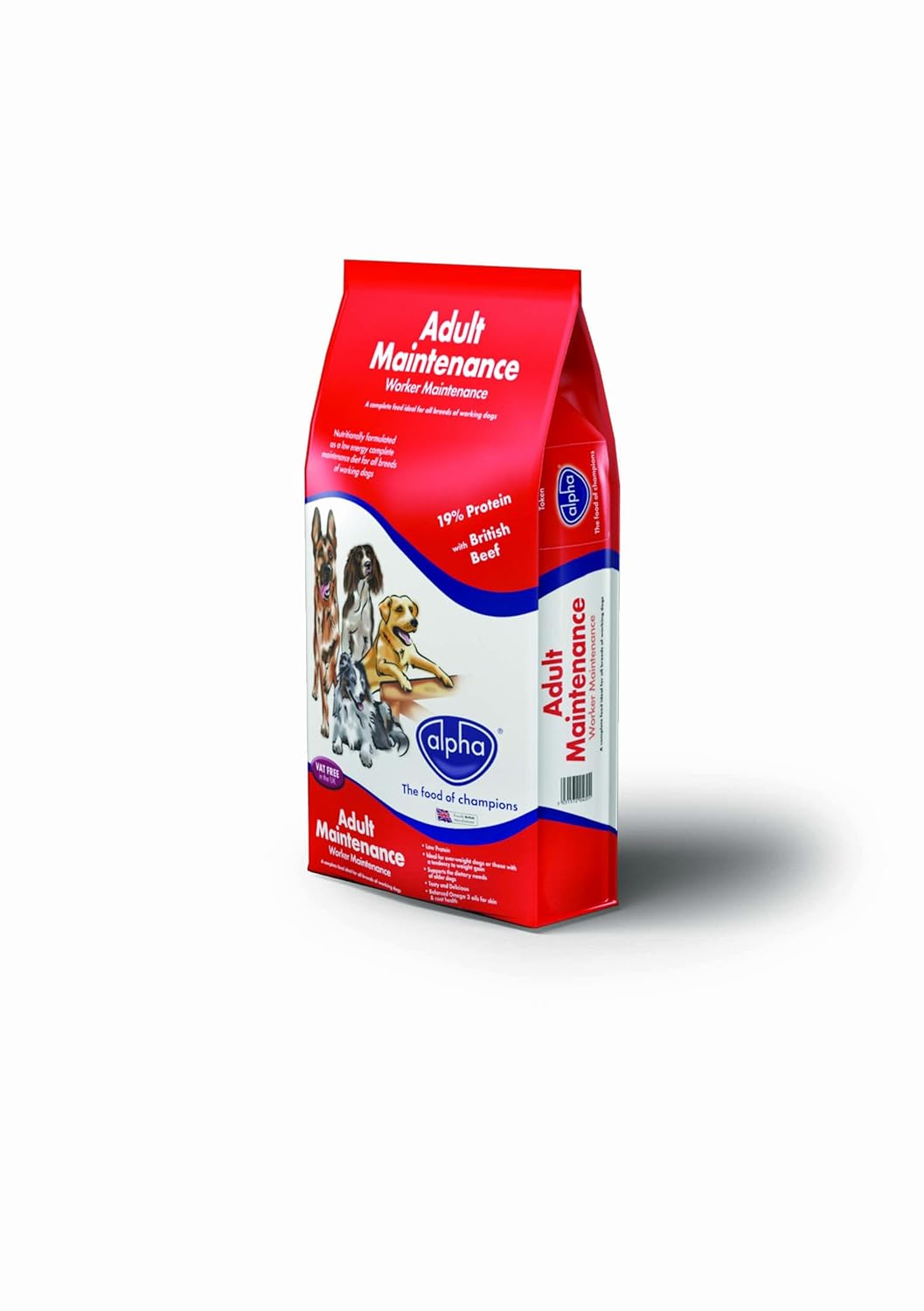 Alpha Adult Worker Maintenance Complete Dry Dog Food British Beef, 15 ...
