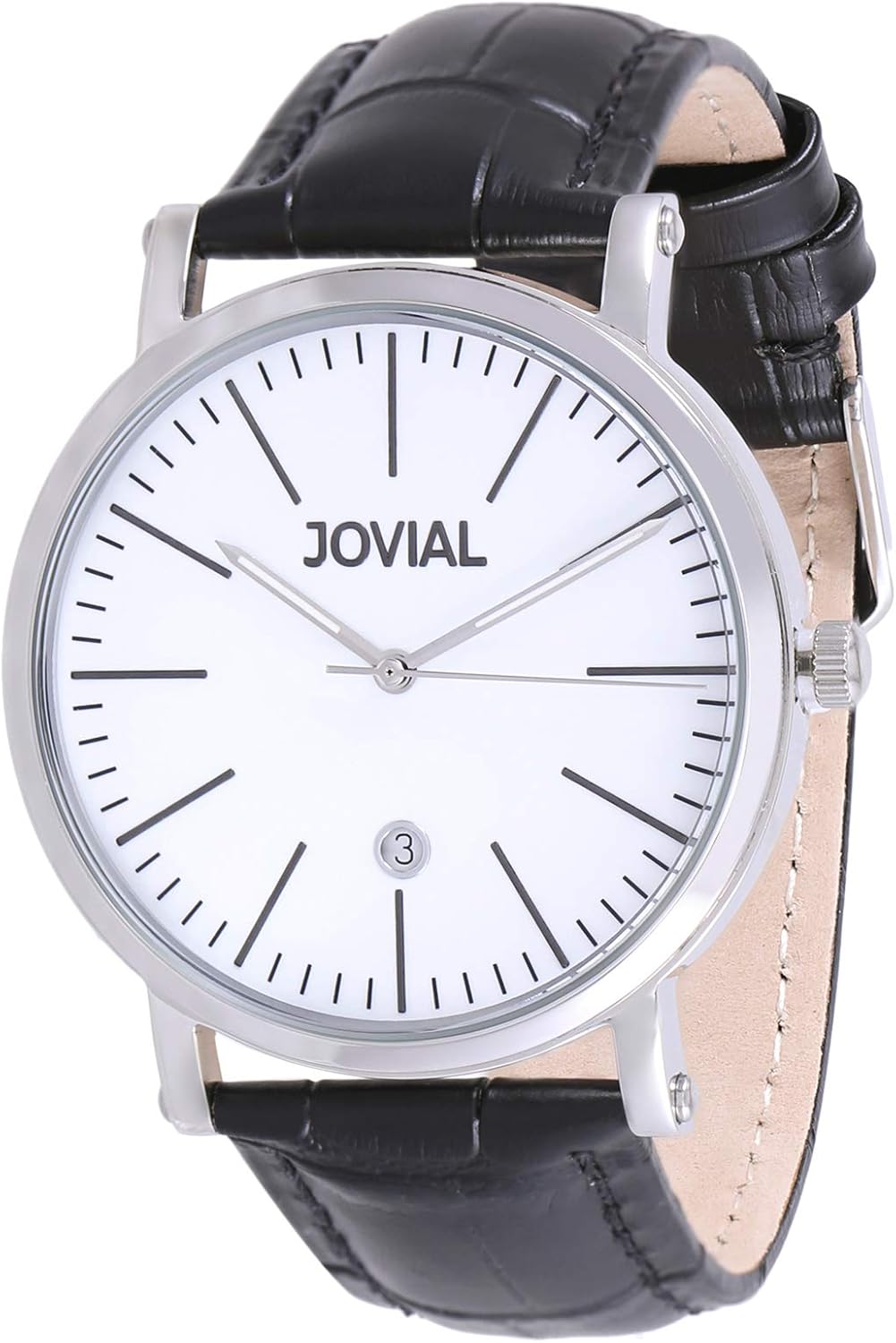 Jovial Men's Black Dial Leather Band Watch - 5210 GSLQ 13 E: Buy Online ...
