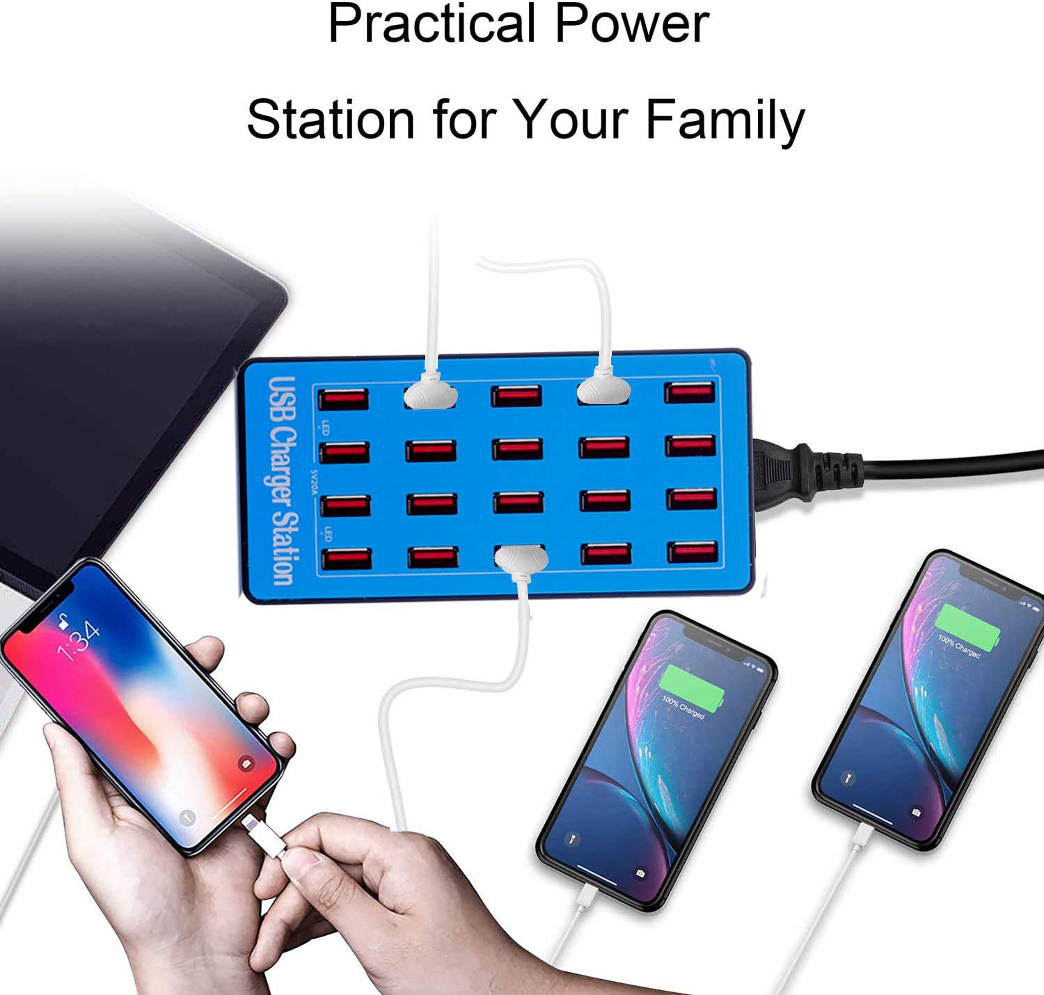 Mua USB Charger Station,20-Port 100W/20A Multiple USB Charging Station ...