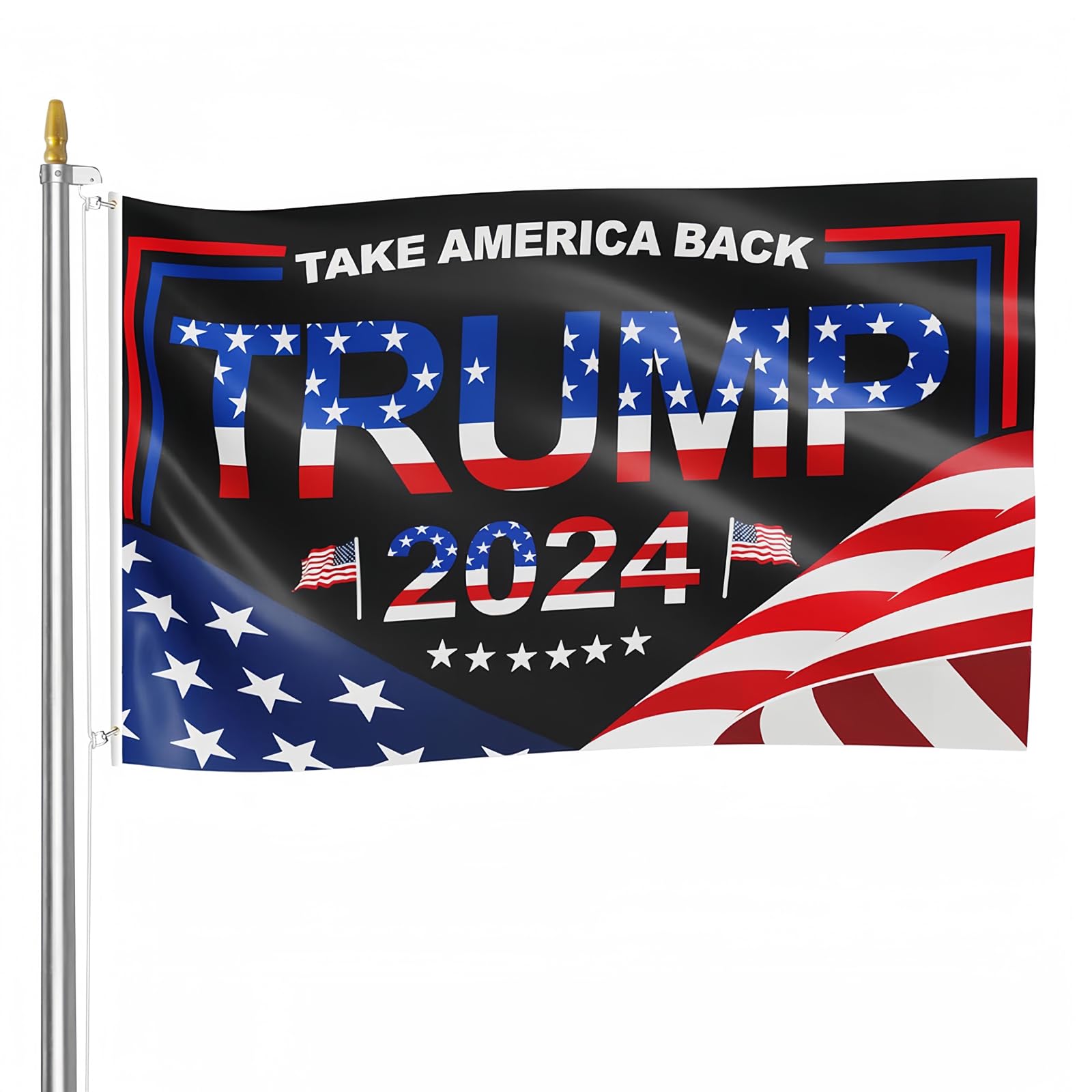 Trump 2024 Flag - Make America Great Again - 3x5 Ft Double-Sided made in usa Donald Trump Flag ...