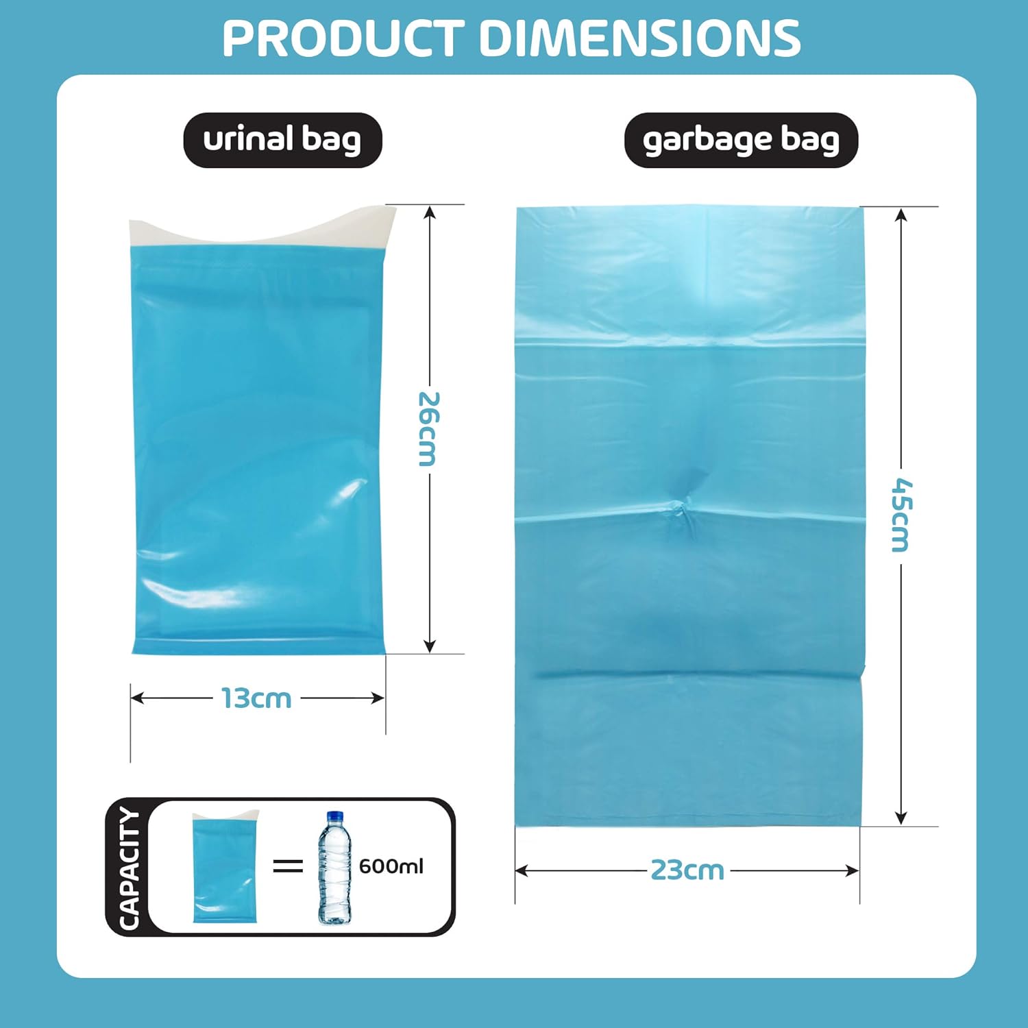 12 Disposable Urinal Wee Pee Urine Bags Camping Travel Driving ...