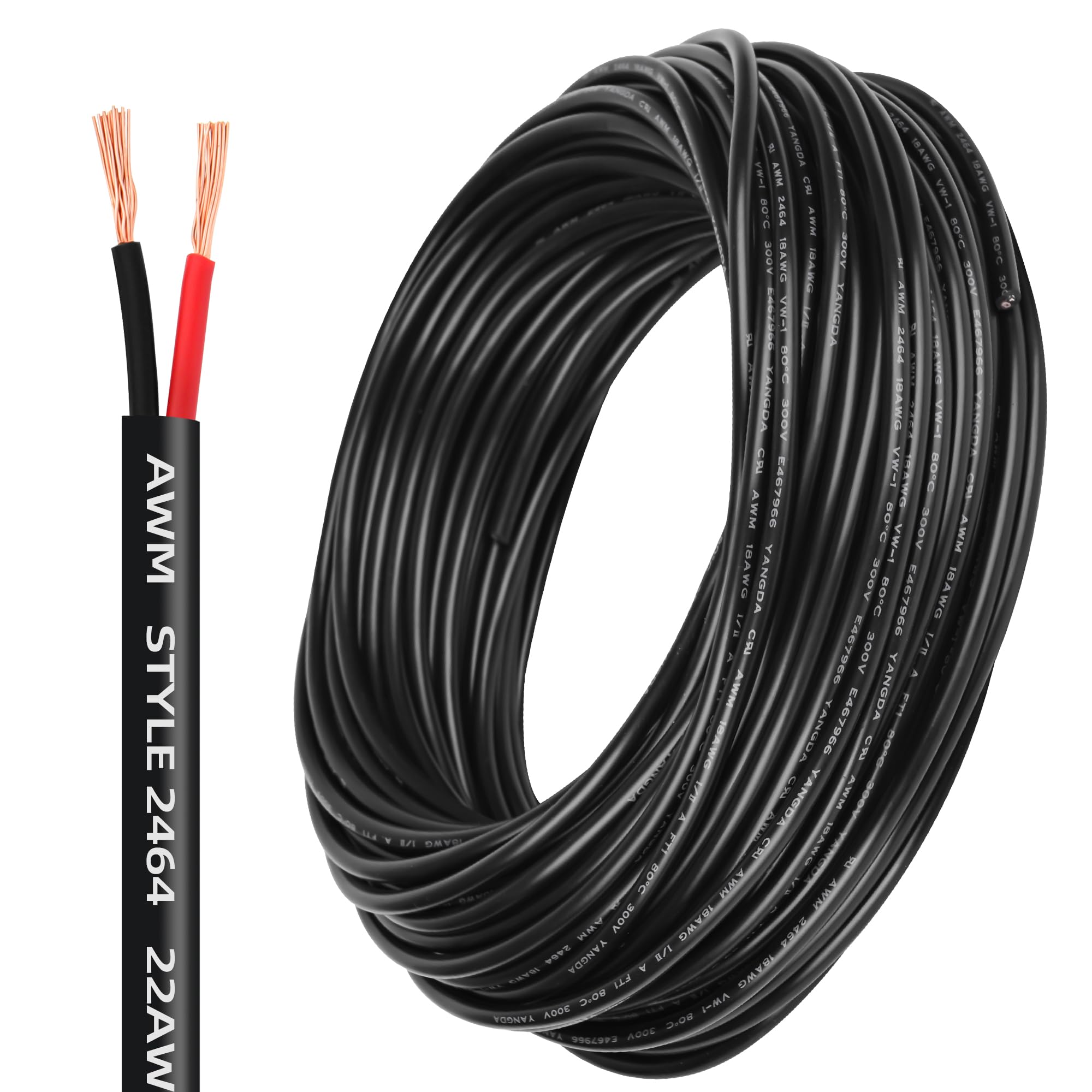 Lesnlok 22 Gauge Electrical Wire 2 Conductor 22 AWG Electrical Wire ...