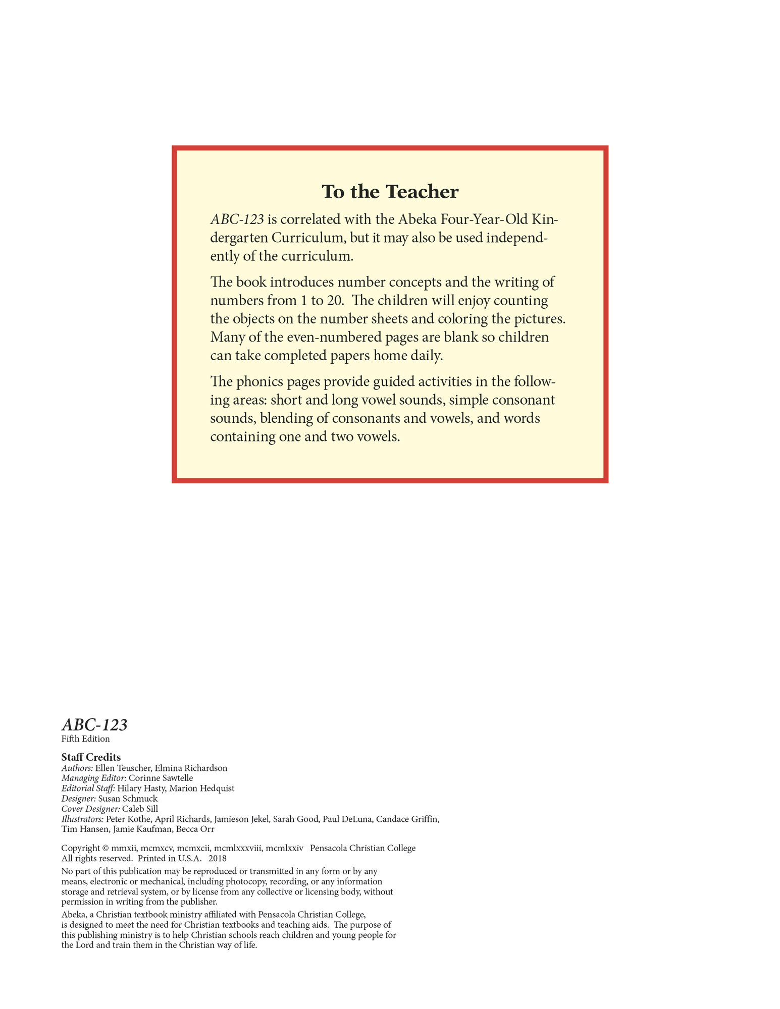 Mua ABC-123 - Abeka K4 4 Year Old Kindergarten Mathematics and Phonics ...