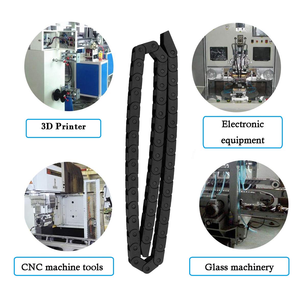 Drag Chain,RoadLoo 2 PCS 10x10mm Nylon Plastic Printers Chain Cable ...