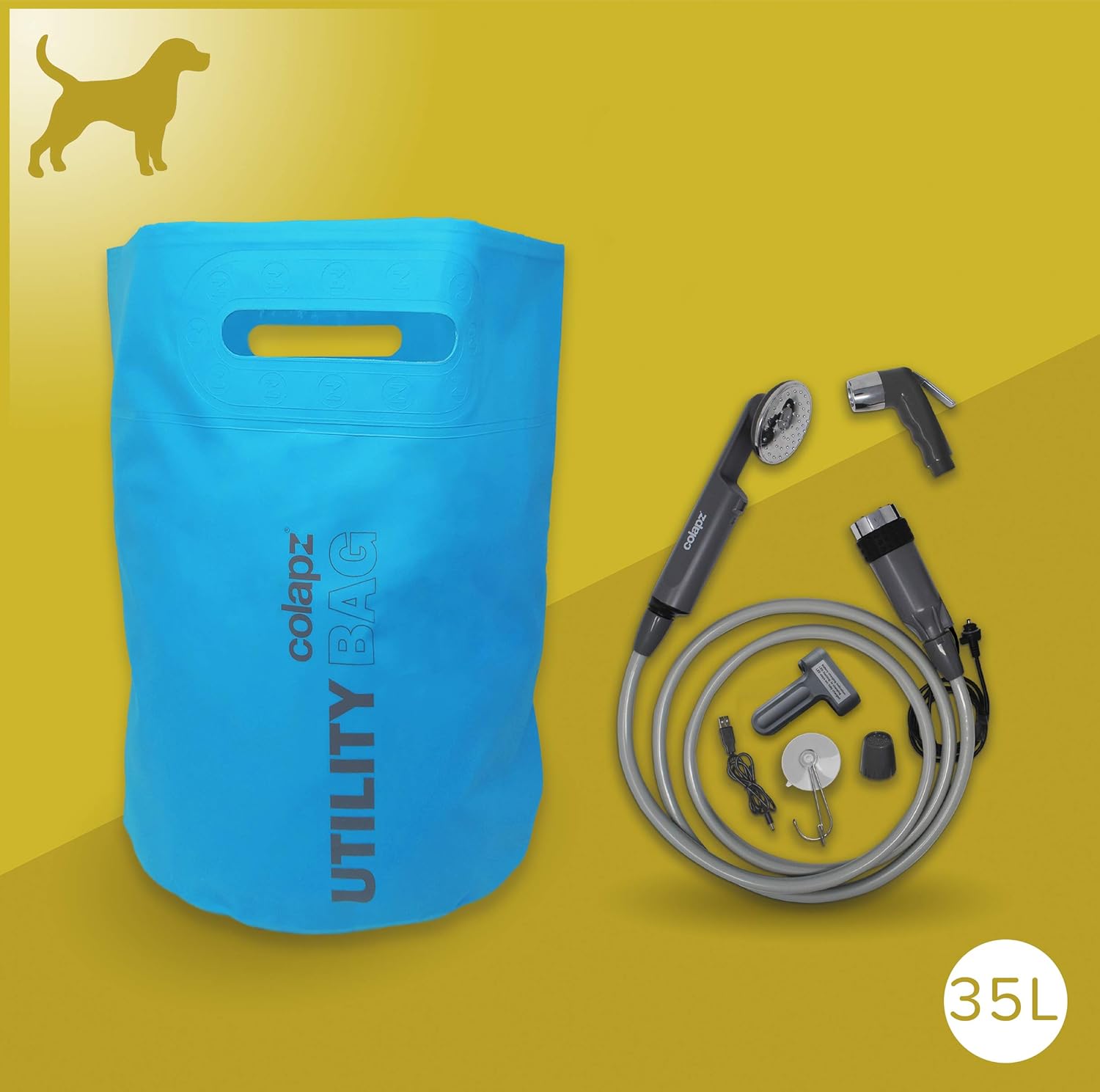 Colapz Dog Grooming Shower Kit – Portable Shower with Rechargeable ...