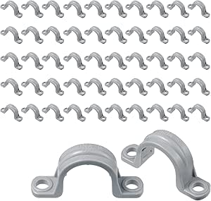 Amazon.com: 50 Pcs PVC Pipe Strap Two Hole Plastic Strap Grey Pipe ...