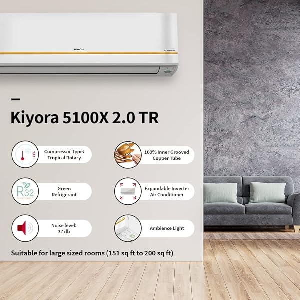 Hitachi 2 Ton - 5 Star Inverter Split AC (White) - AirConditionerKart