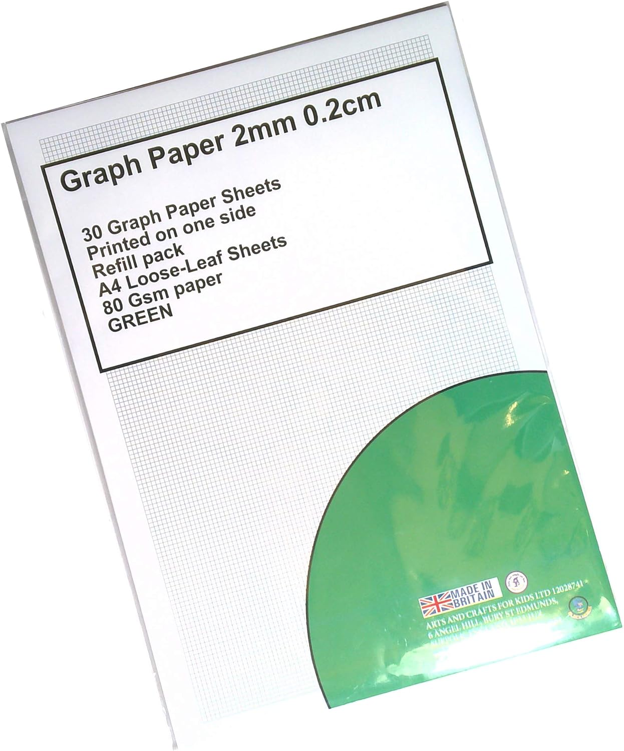Graph Paper Green 2mm 0.2cm 30 Green Graph Paper Sheets Printed On One ...
