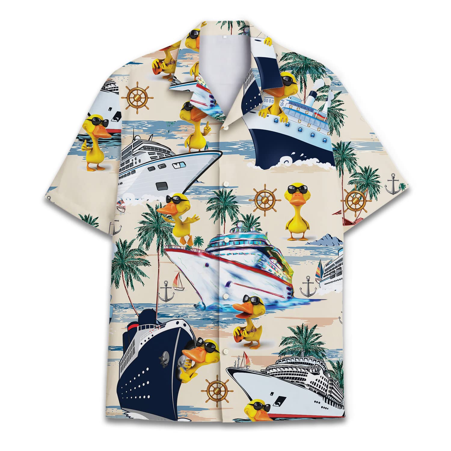 Cruising Duck Hawaiian Shirts for Men Women, Funny Cruise Duck Short ...