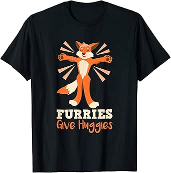 Amazon.com: Kids Adults Furry Fandom Merch Fox & Tail T Shirt Gifts ...