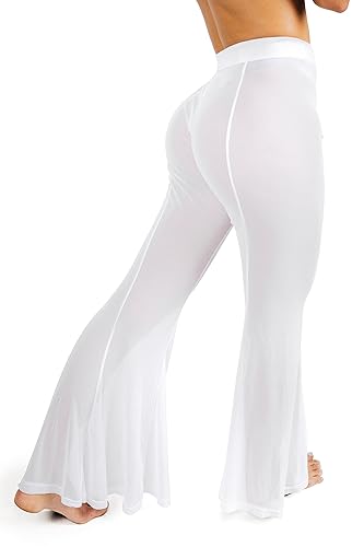 sofsy Mesh Swimsuit Cover Up Pants for Women Sheer Beach Sexy Swimwear ...