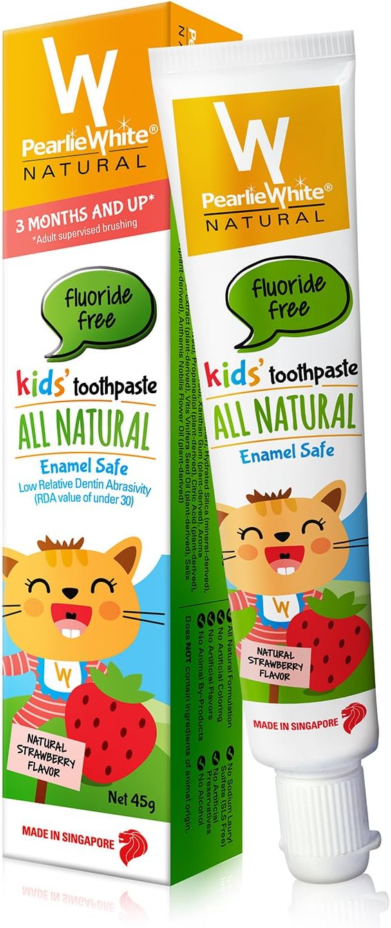 Amazon.com: Pearlie White All Natural Fluoride Free Kids Toothpaste (1 ...