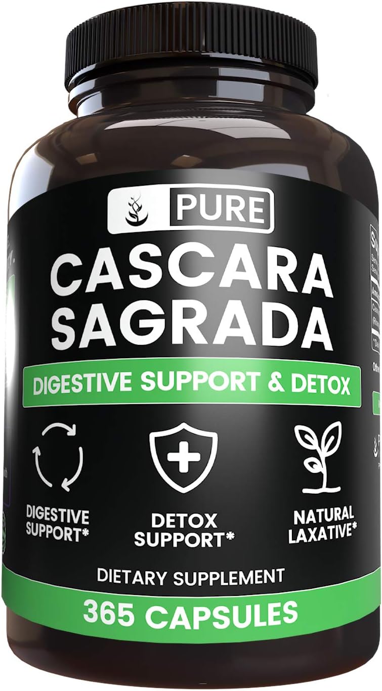 Amazon.com: Natural Cascara Sagrada Extract, 365 Capsules, 4 Month ...