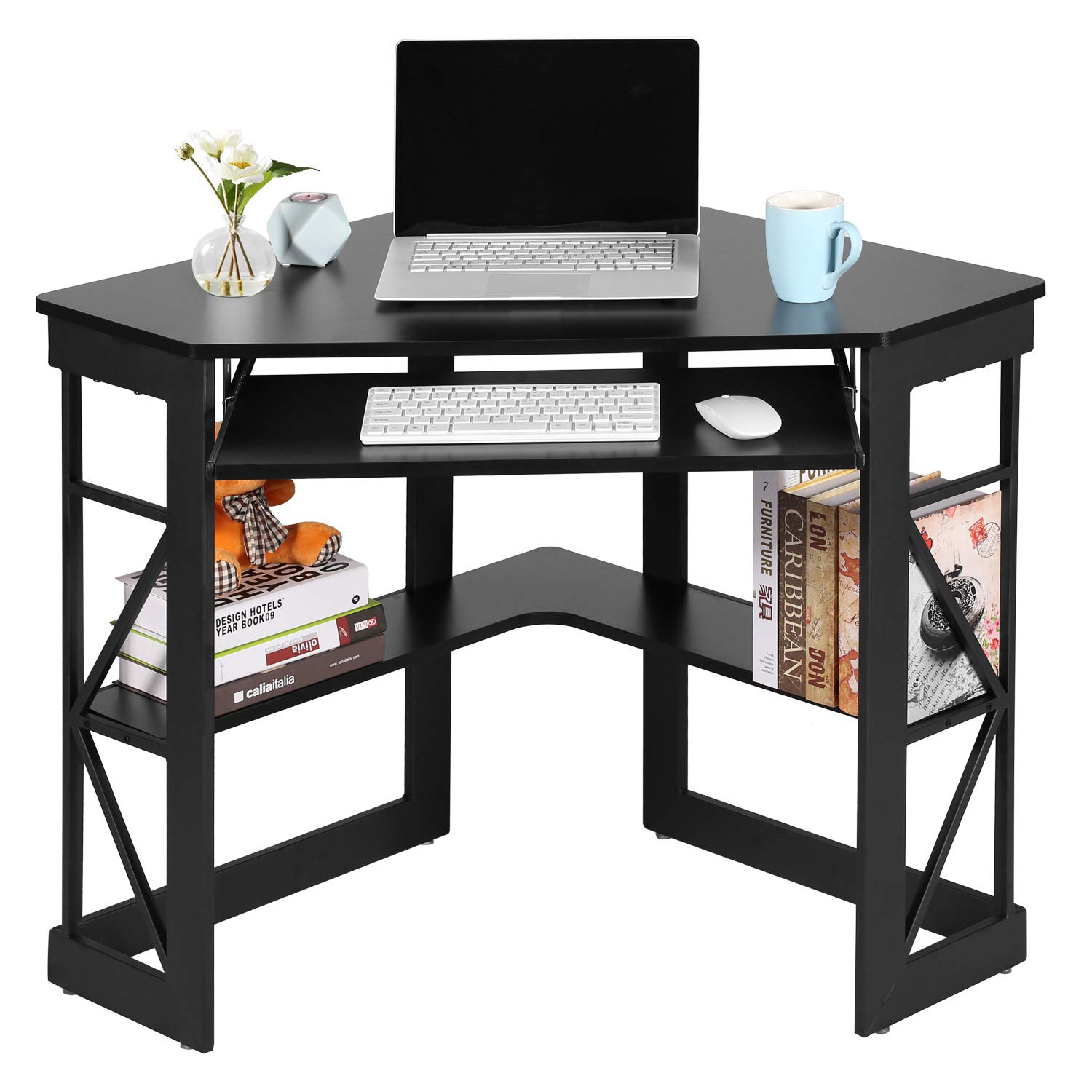 Mua VECELO Corner Computer Desk 41 x 30 inches with Smooth Keyboard ...
