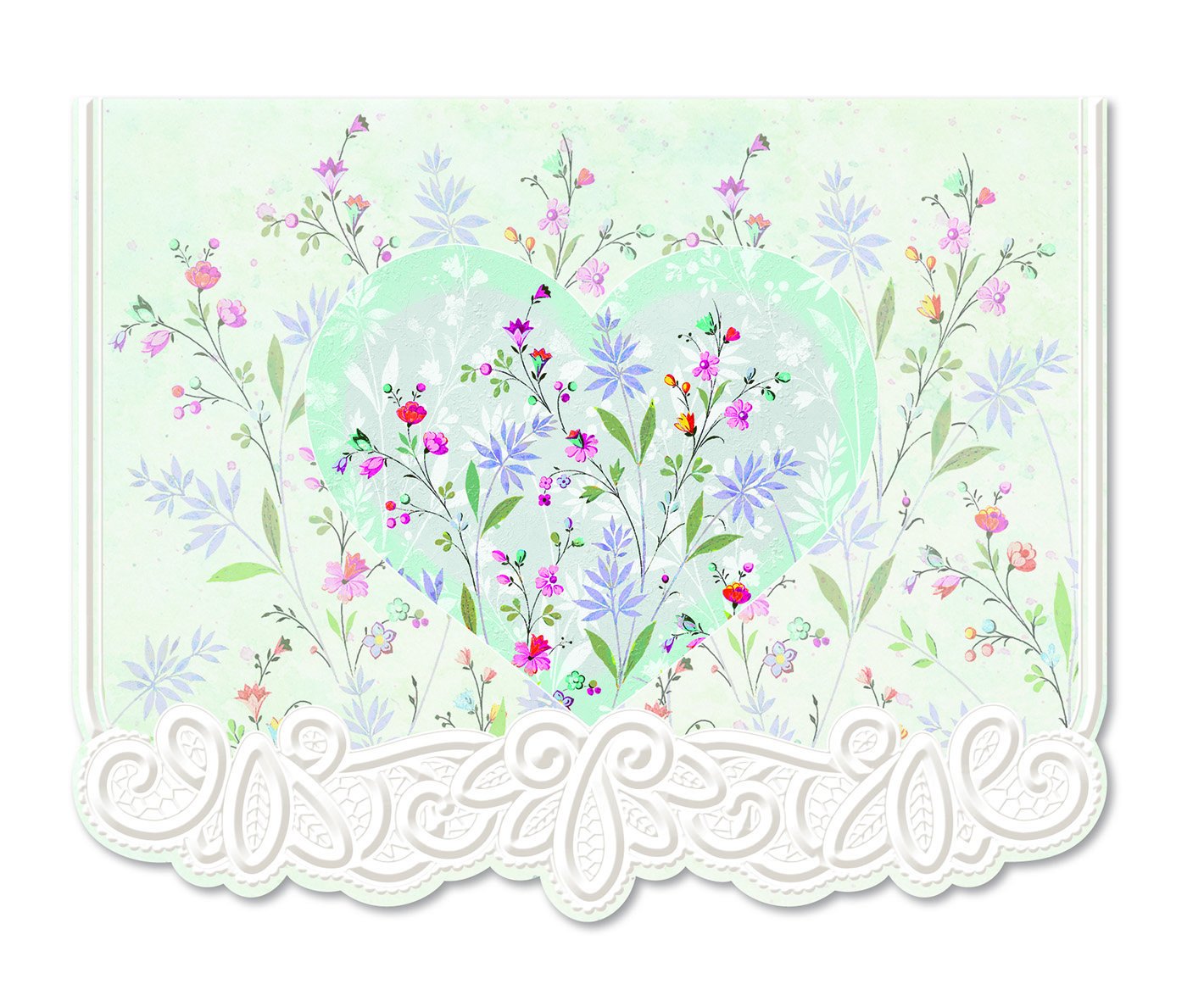 Amazon.com: Carol Wilson Fine Arts Inc.- Floral Heart - Embossed & Die ...