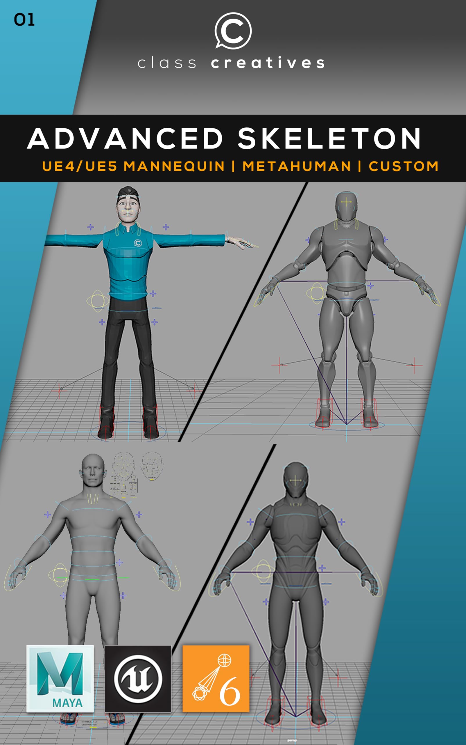 Mua Advanced Skeleton Rigging for Maya & Unreal | Unreal Engine Mannequins | MetaHumans | Custom ...