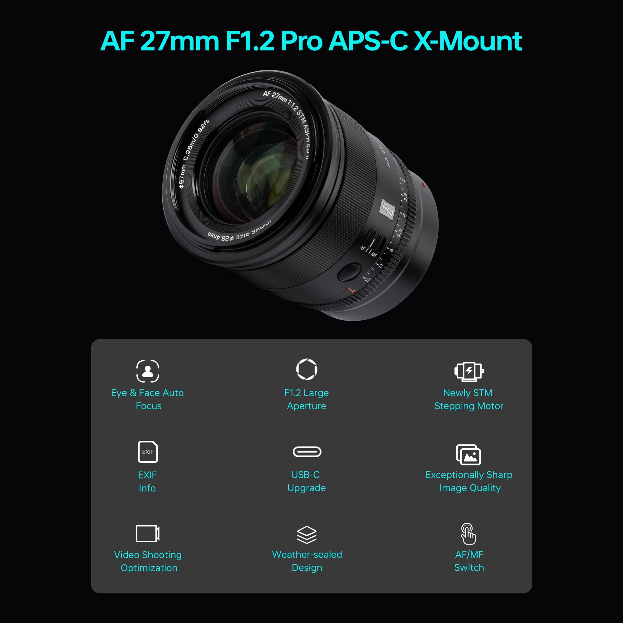 Mua 27mm f1.2 Pro X Mount Lens,Auto Focus APS-C Prime for Fuji X-Mount Mirrorless Camera XS20 ...