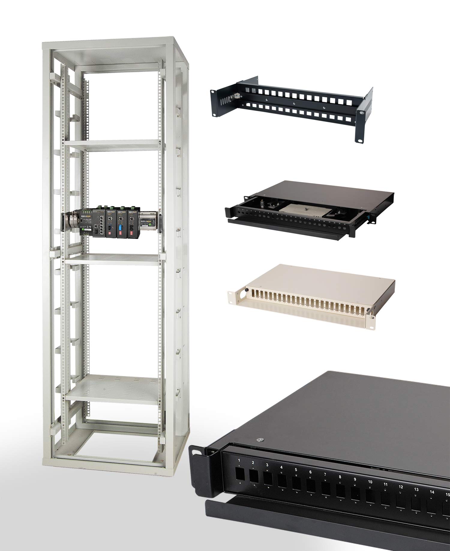 Mua Naweisz 19 Inches Rack Mount Adjustable DIN-Rail Bracket 2U Height ...