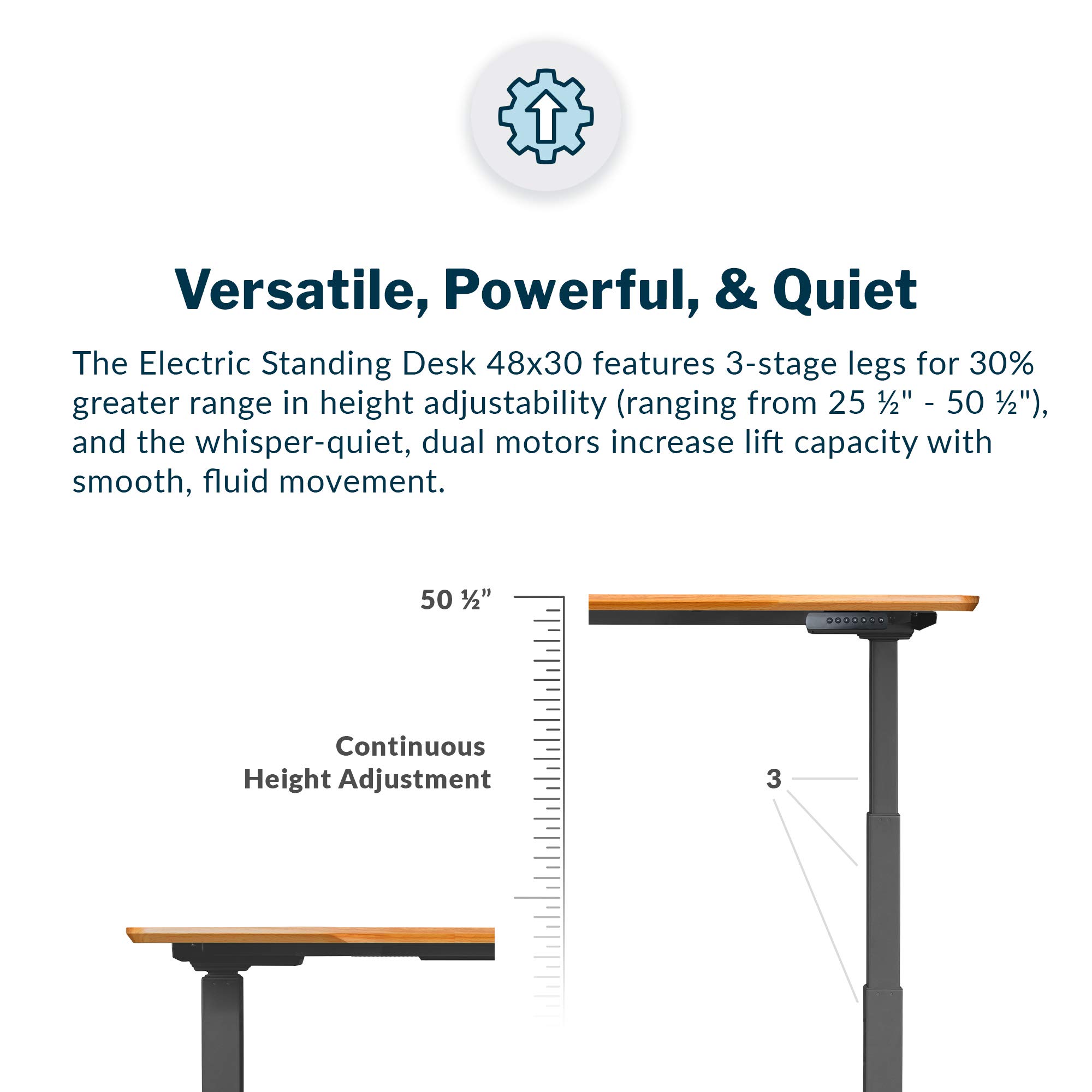 Mua Vari- Standing Desk Adjustable Height (48"x30")- Electric Sit-Stand ...