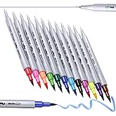 Amazon.com: Reaeon Colored Marker Pens Watercolor Fine Tip Coloring Pen ...