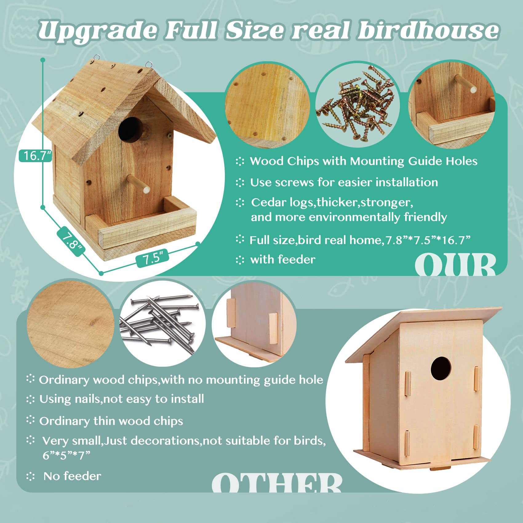 Mua DIY Birdhouse Kit with Paint Set - Kids' Wood Craft Kits - Make a ...