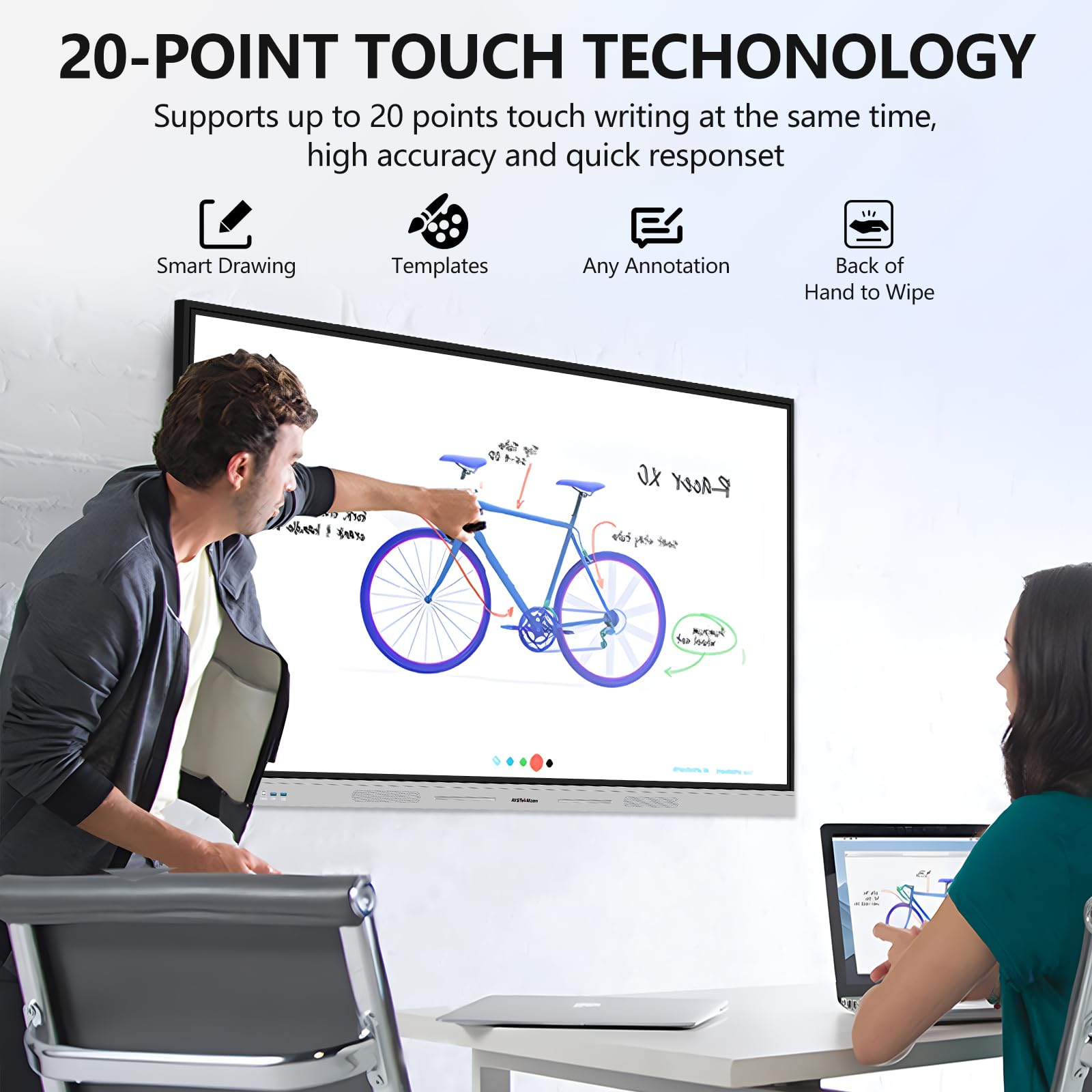 Mua AYSTeKMann Smart Board 75 inch 4K Interactive Whiteboard Touch ...