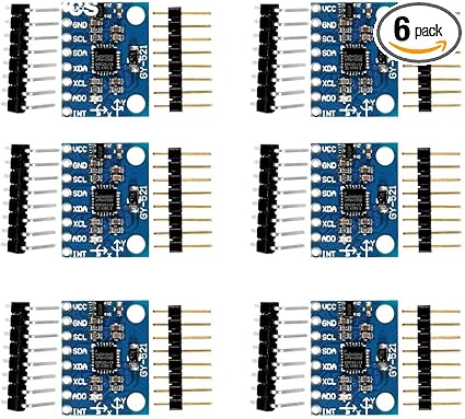 Aokin 6 Pcs GY-521 MPU-6050 MPU6050 Module,6 DOF MPU-6050 3 Axis Accelerometer Gyroscope Sensor ...