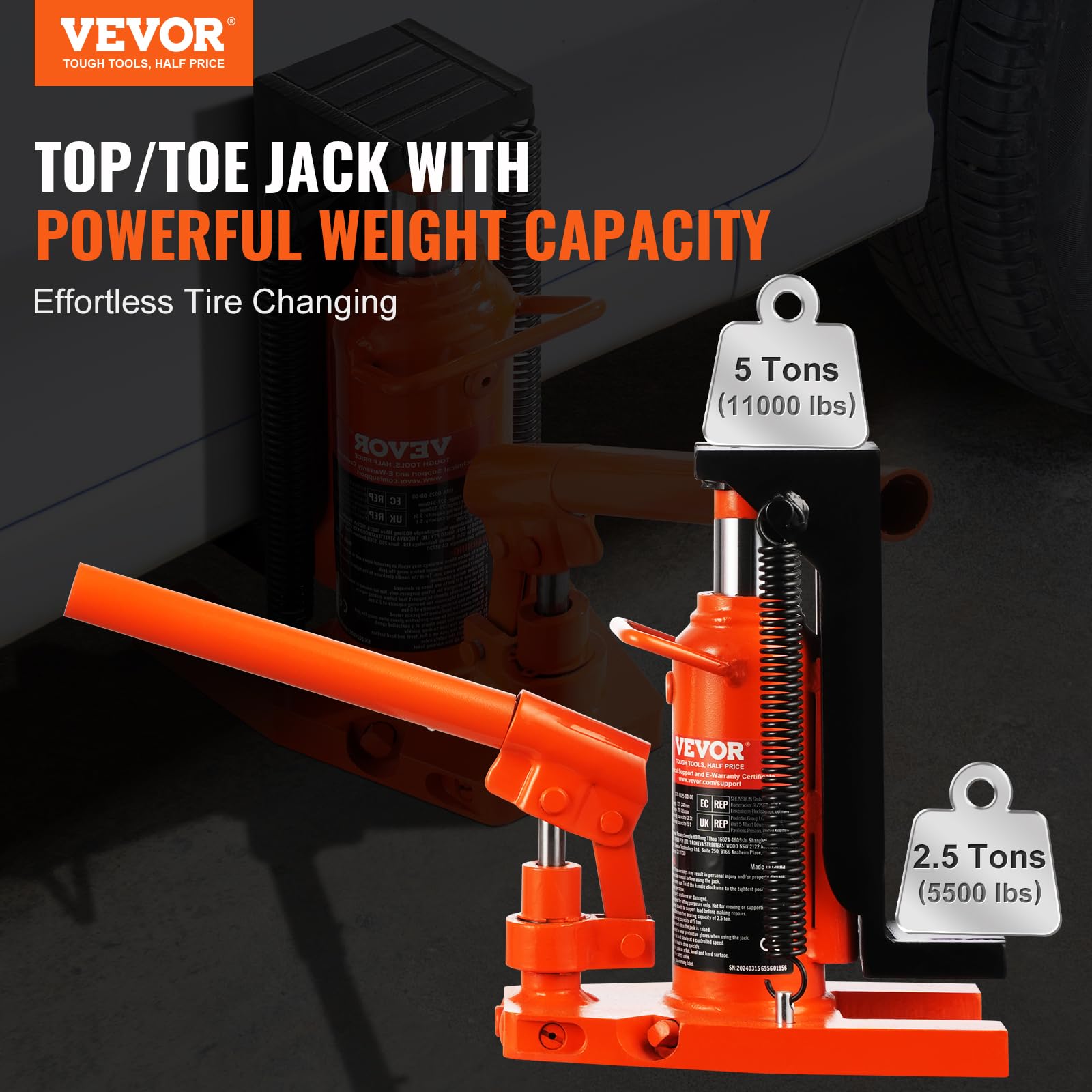 Mua VEVOR Hydraulic Toe Jack, 2.5 Ton On Toe Toe Jack Lift, 5 Ton On ...