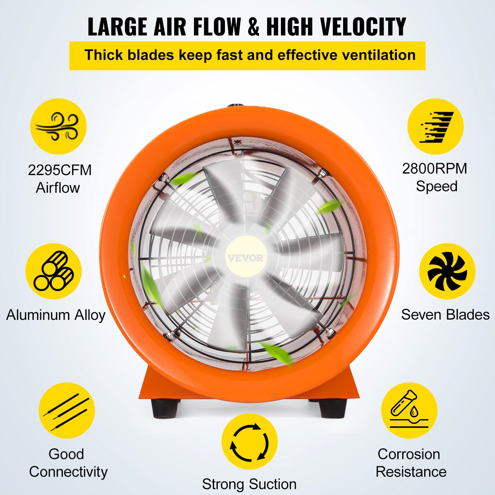 Mua VEVOR Utility Blower Fan, 12 Inches, 520W 2295 CFM High Velocity ...